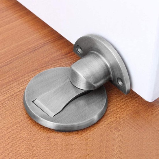 Deurstopper Magnetische vloer deurstopper - geborsteld satijn nikkel ...