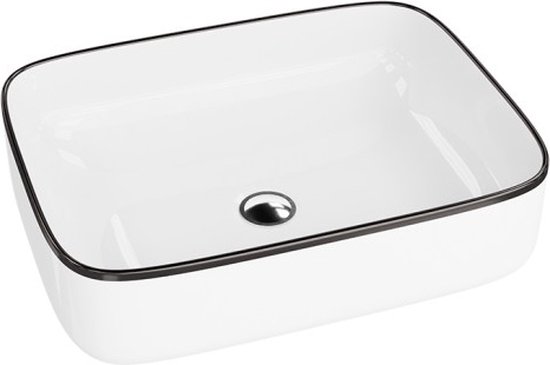 LAVITA® Opzetwastafel GALERA Rechthoekig Keramische Wastafel voor ...