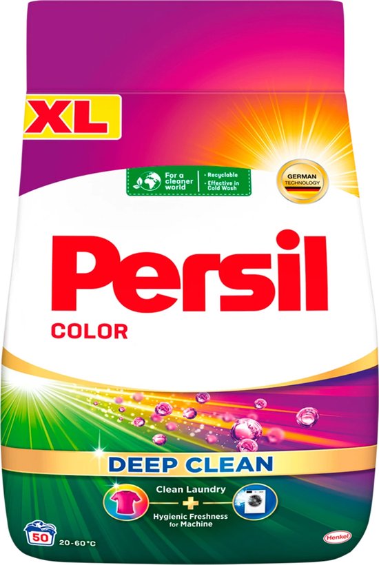Persil - Color - Deep Clean - Waspoeder - 2,75 kg - 50 Wasbeurten | bol