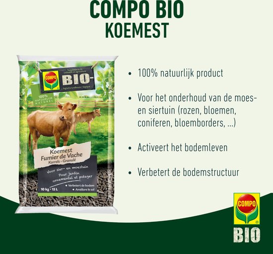 COMPO Bio Koemest - 100% natuurlijk - voor sier- en moestuin ...