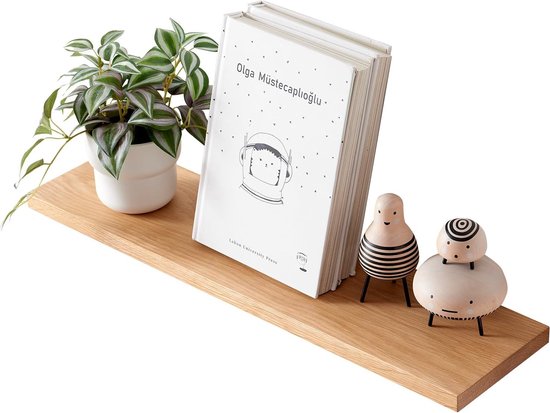 Zwevende Planken Hout Massief - Eiken Display Wandplank - 60cm ...