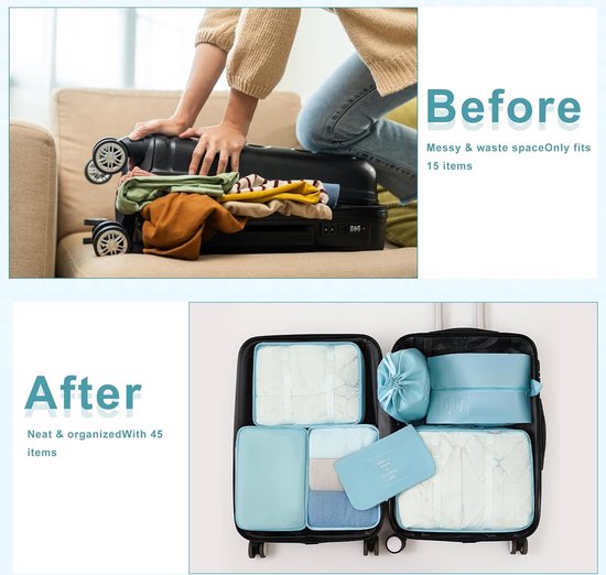 Koffer Organizer Set – 14-Delige Reis Organisatie Kit met ...