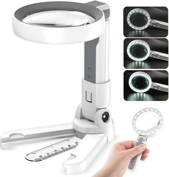 Vergrootglas met licht - 10x en 5x Handheld Vergrootlamp voor Senioren ...