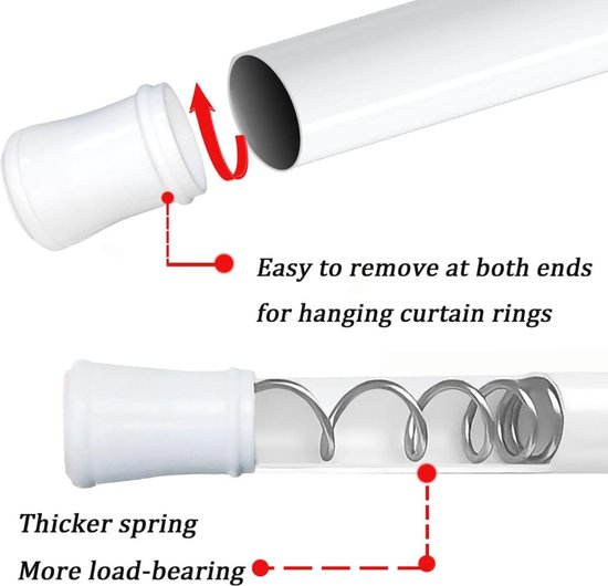 Trekstangen voor douchegordijnrails - telescopische zware ...