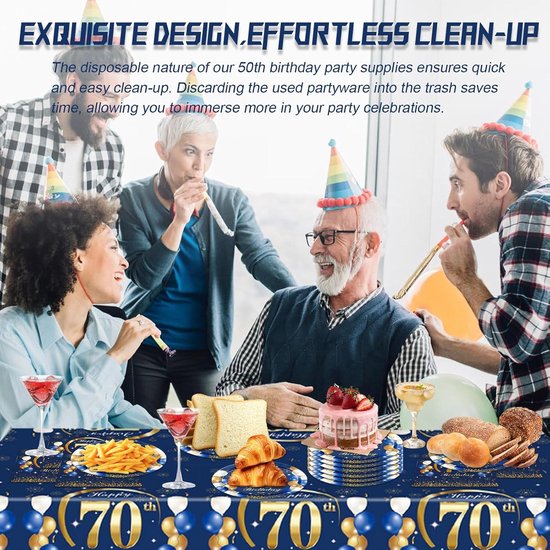 Feestservies voor 70e Verjaardagen - Verjaardagsfeestje Decoratie met Borden,... | bol