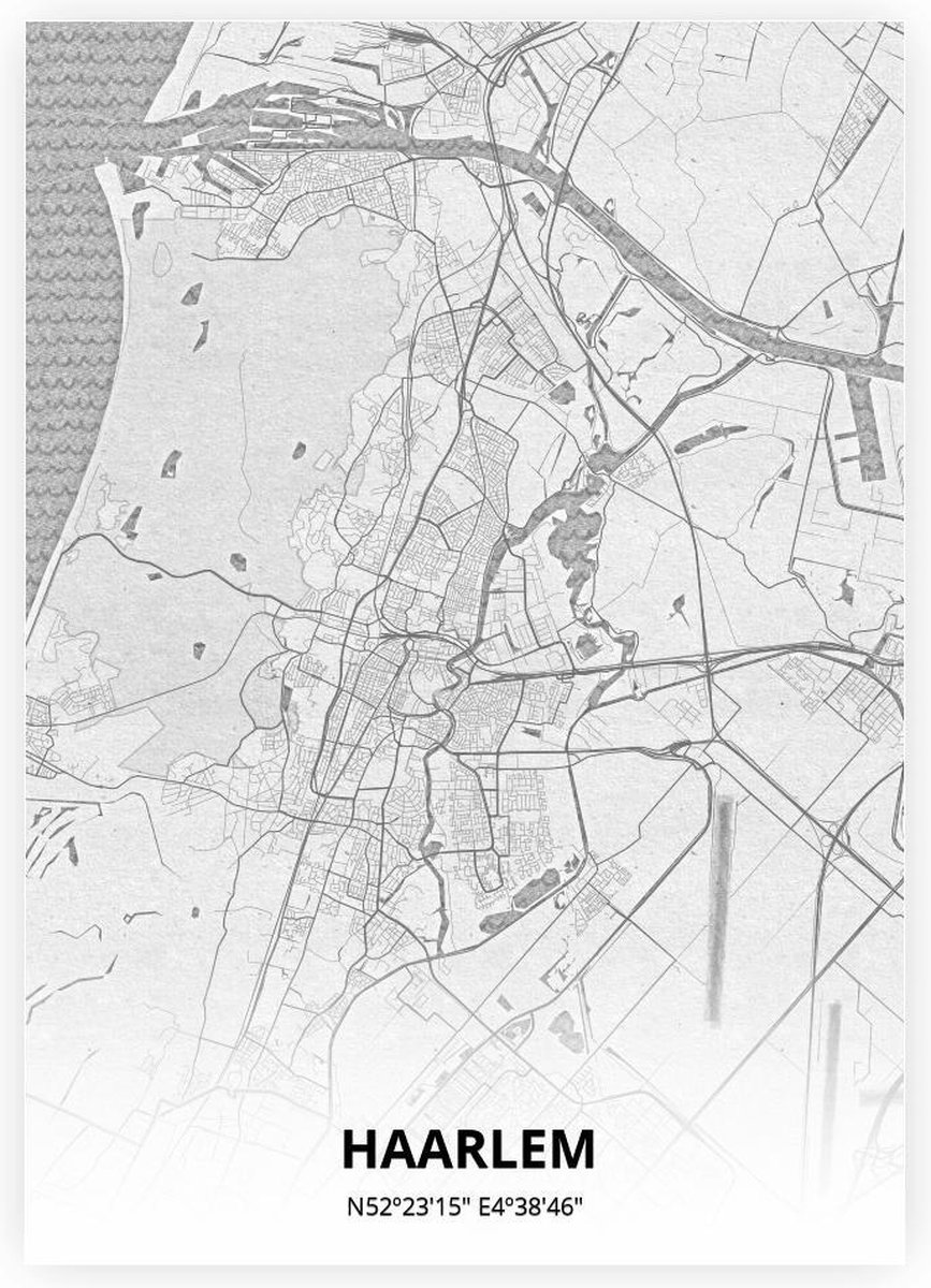 Haarlem plattegrond - A3 poster - Tekening stijl | bol.com