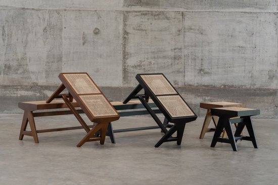 Charles design zitbankje - donkerbruin - Chandigarh stijl - 2 zitter ...