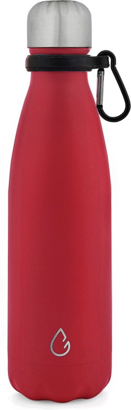 Wattamula - Design waterfles RVS rood 500 ml - drinkfles - thermosfles ...