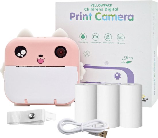 YellowPack - Digitale Kindercamera +3 rollen +koord - Instant print ...