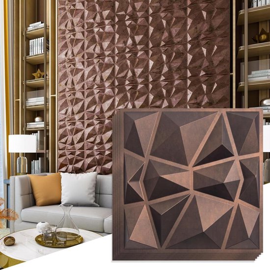 Decoratieve 3D PVC Wandpanelen - Set van 12 - Waterdicht - Muur ...