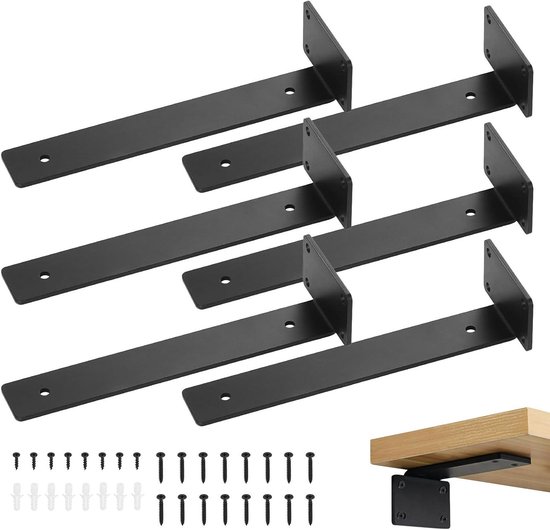 6 STKS 10 Inch Heavy Duty Drijvende Plank Beugels Wandmontage ...