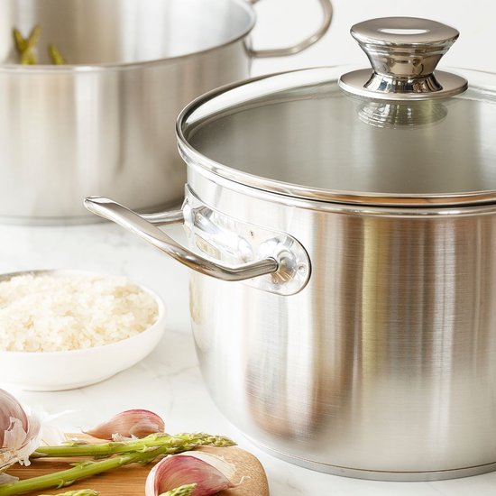 MONIX Chef | Pot met glazen deksel 16 cm, roestvrij staal 18/10, zonder ...