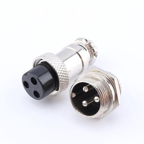 GX16 Aviation Plug and Socket Connector - 3 Pins Screw Type Electric ...