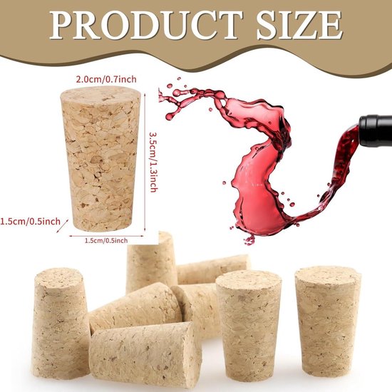 Tapered Cork - 10pcs Natural Cork Tapered Corks - 2 Types Wooden Wine ...