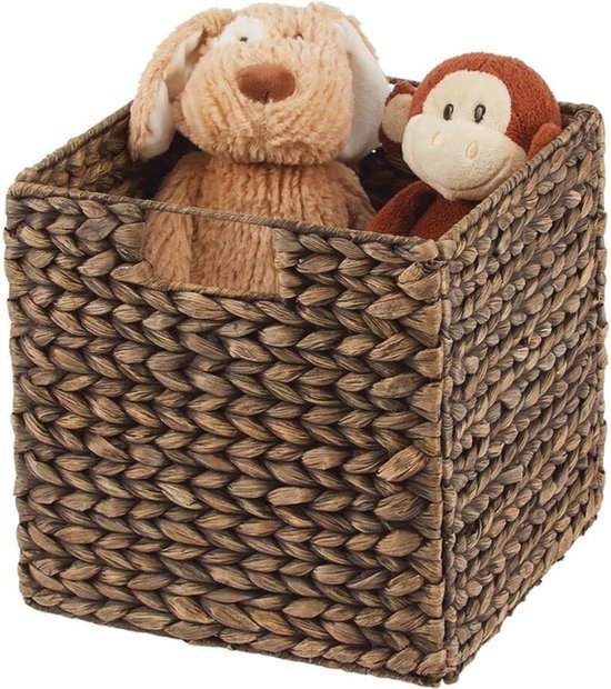 Opbergmand - Riet - Inklapbaar - Hyacint - Vierkant - Mand - 32 x 32 x 32 cm - Opbergbox | bol