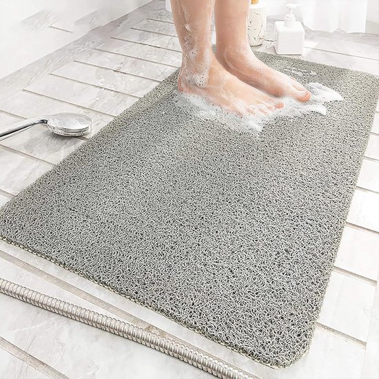Antislip Loofah Douchemat - Zachte Comfort PVC Badmat met Afvoer voor ...