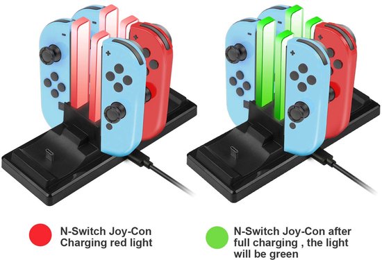 6 in 1 dock-oplader geschikt voor Nintendo Switch-controllers ...