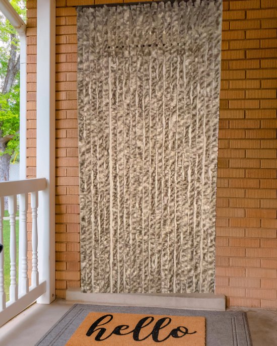 Vliegengordijn Kattenstaarten Taupe Beige Bruin - 90cm x 220cm | bol
