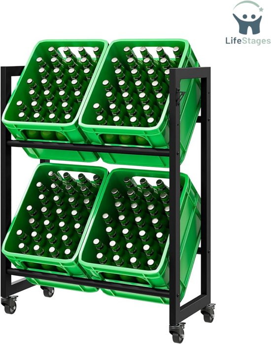 LifeStages - Krattenrek - Krattenrek voor 4 Kratten met Industriële ...