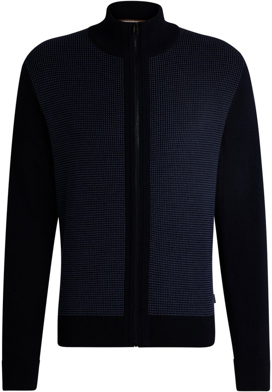 BOSS Daveto regular fit vest wol - heren vest middeldik - donkerblauw | bol