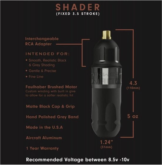 BISHOP POWER WAND SHADER RCA Tattoo Machine | bol