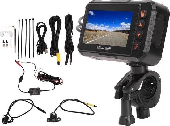 Motorfiets Actie Camera 3in Dash Cam 1080P Voor Achter Video Recorder ...