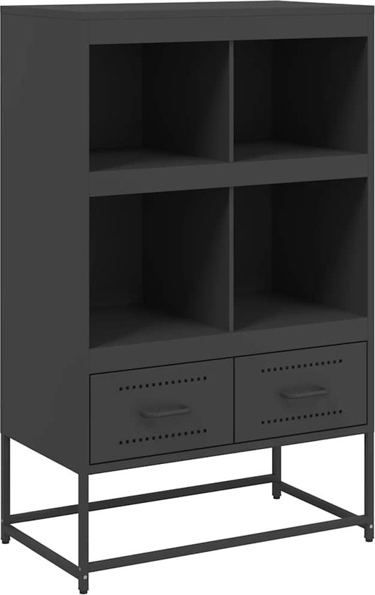 vidaXL - Hoge - kast - 68x39x111,5 - cm - staal - zwart | bol