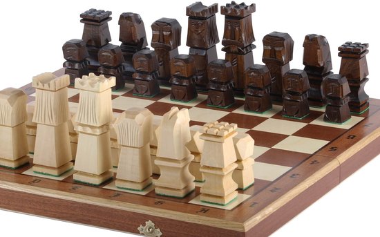 LARGE ORAWA chess set intarsia (50x50cm) | Games | bol