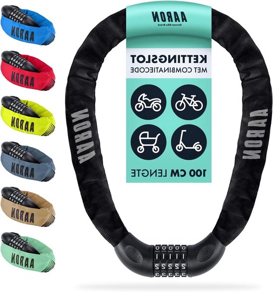Fietsslot met 5-cijferige code - veilig kettingslot - geschikt voor e ...