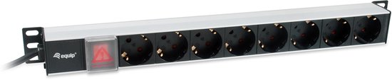Equip 333308 energiedistributie 8 AC-uitgang(en) 1U Zwart, Zilver | bol