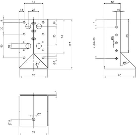 Wurth - Eendelige balkschoen, naar binnen gedraaid - Raveeldrager 2,0 ...
