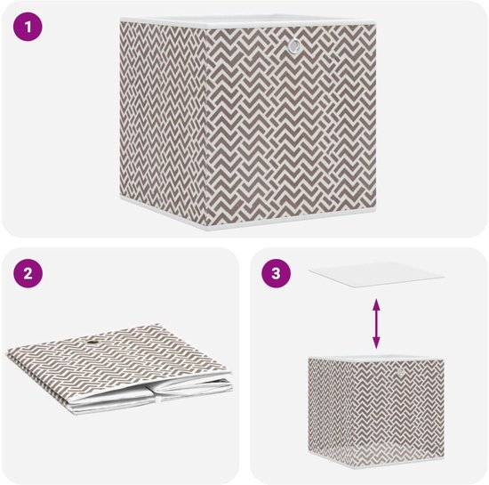 vidaXL Opbergboxen - 4 stuks - Inklapbaar - 32x32x32 cm Opbergdozen ...