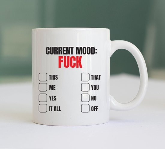 Mok met Tekst - Current Mood - Cadeau Mok - Grappige Mok met Tekst | bol