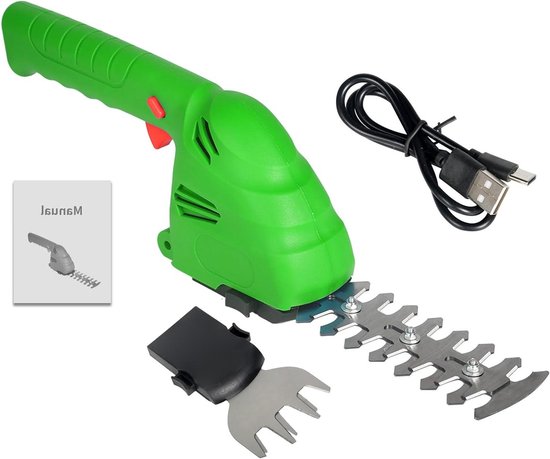 2-in-1 Cordless Grass Shears Rechargeable Electric Hedge Trimmer Bush ...