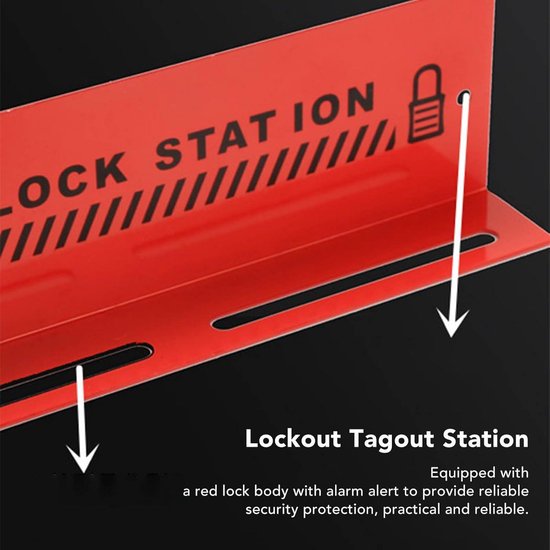 Lockout Tagout Station voor veiligheidshangsloten - Rood stalen wandgemonteerd... | bol