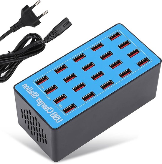 Beveiligde Multi-USB-Lader op Meerdere Niveaus - 20-Poorts USB-Hub 20A ...