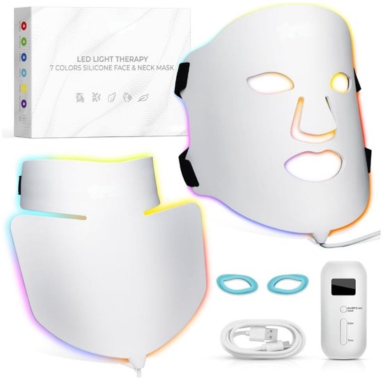 Rood Licht Therapie - 7 Kleuren - Infraroodlamp - LED Gezichtsmasker ...