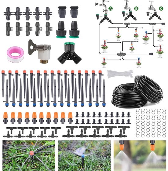 Druppelirrigatiesysteem voor Terrasplanten - 15 meter DIY Automatische ...