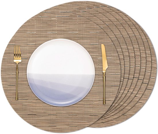 JGS ® Stijlvolle en Functionele Ronde Placemats Set van 8 voor Elke ...