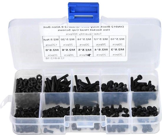 Schroefbout met moer van zwart gelegeerd staal klasse 129 - 300 stuks ...