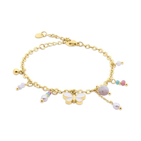 CO88 Collection - 8CB-91347 - schakelarmband vrouwen met parels, roze ...