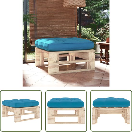 The Living Store Pallet Poef - Houten - 60 x 60 x 25 cm - Grenenhout ...