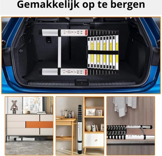 Telescopische Ladder - 6.2 Meter - Afneembare Haken - Uitschuifbare ...