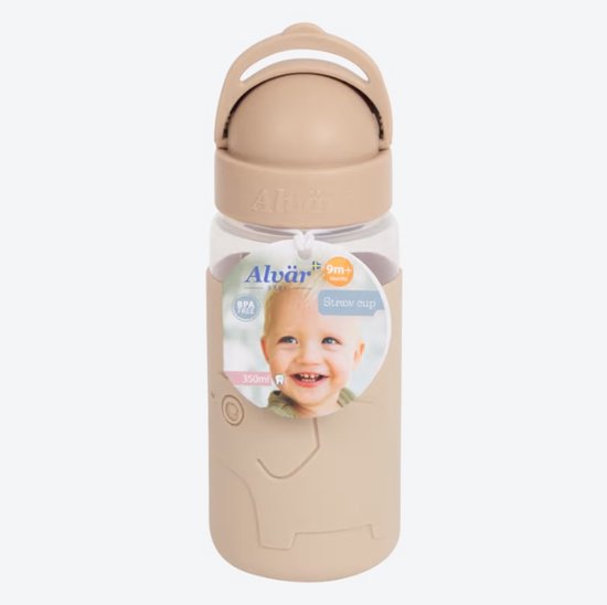 Alvär - Drinkbeker met rietje - +9 Maanden - Bruin - 350mL - BPA-vrij | bol