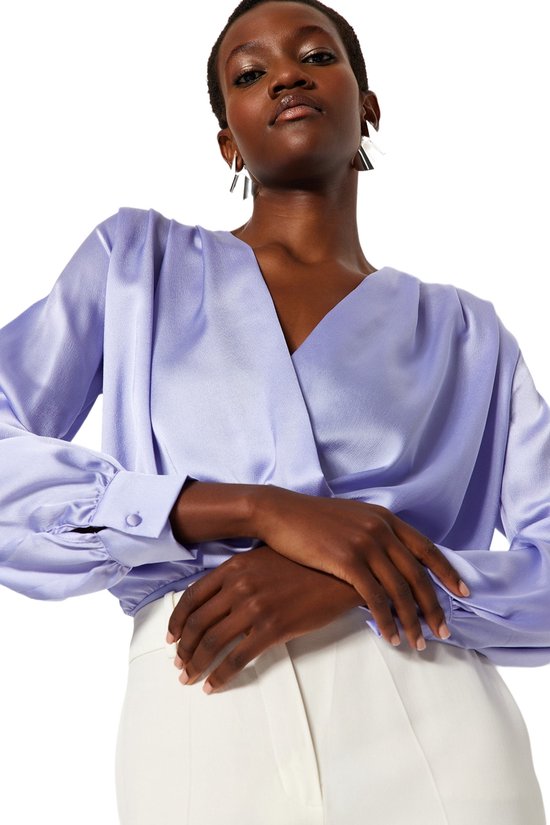 Trendyol Donker Marineblauw Satijn Geweven Body Met Dubbele Rij Knopen ...