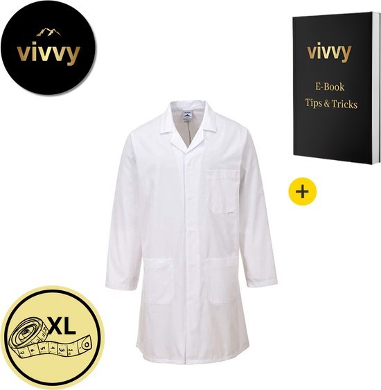 Labjas Met 2 Zakken - Doktersjas Professioneel - Laboratoriumjas UV ...