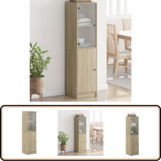 vidaXL Hoge kast - 35x37x142 cm - Sonoma eiken Hoge Kast - Houten Kast ...