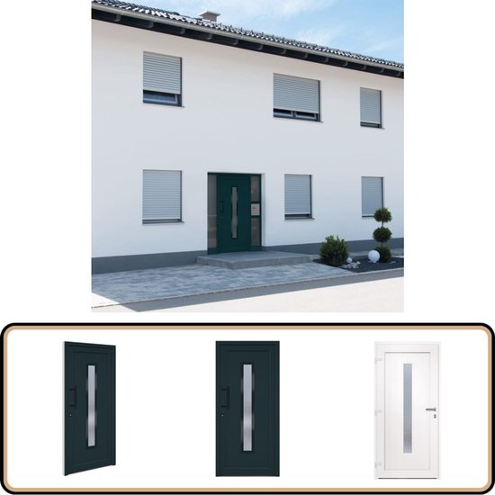 vidaXL Voordeur - PVC - Antraciet - 98x208 cm Entreedeuren - Pvc Deuren ...