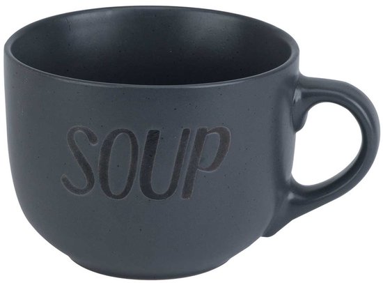 Cosy & Trendy Soepkom - 8x - donkergrijs - 11 cm - 510 ml - Soepbeker ...