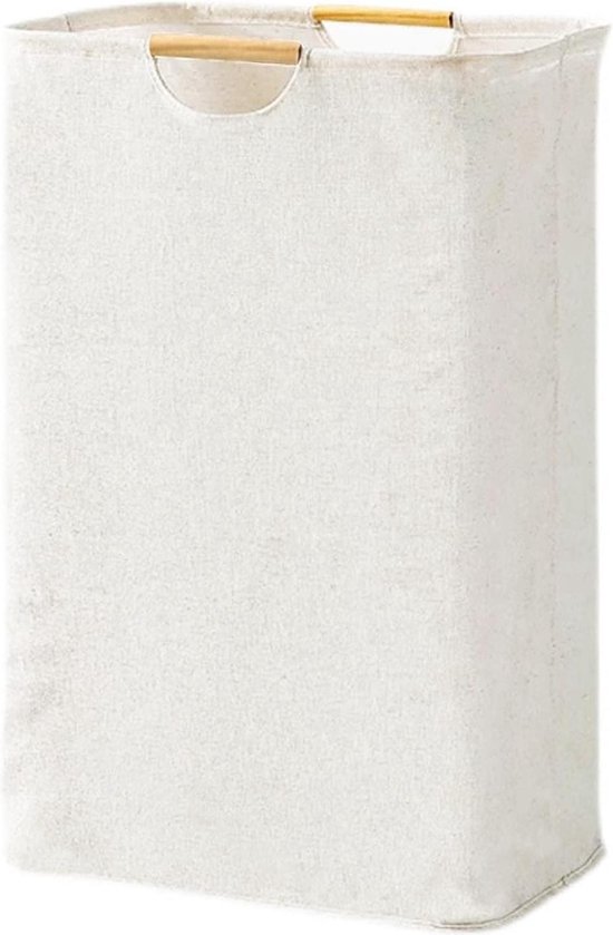 Grote wasmand - Beige - Opvouwbaar - 1 stuk - 39 x 53 x 27 cm | bol